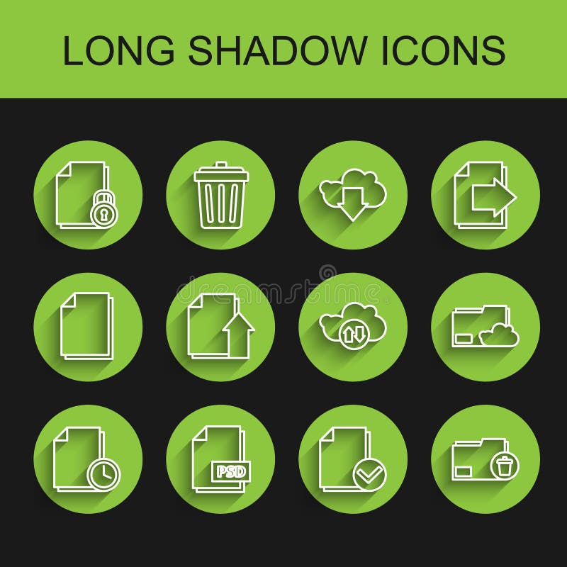 Set Line Document with Clock, PSD File Document, and, Check Mark ... Set Line Document with Clock, PSD File Document, and, Check Mark ...
