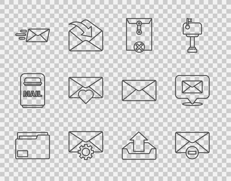 Set Line Document Folder, Delete Envelope, Envelope Setting, Express, with Valentine Heart ...