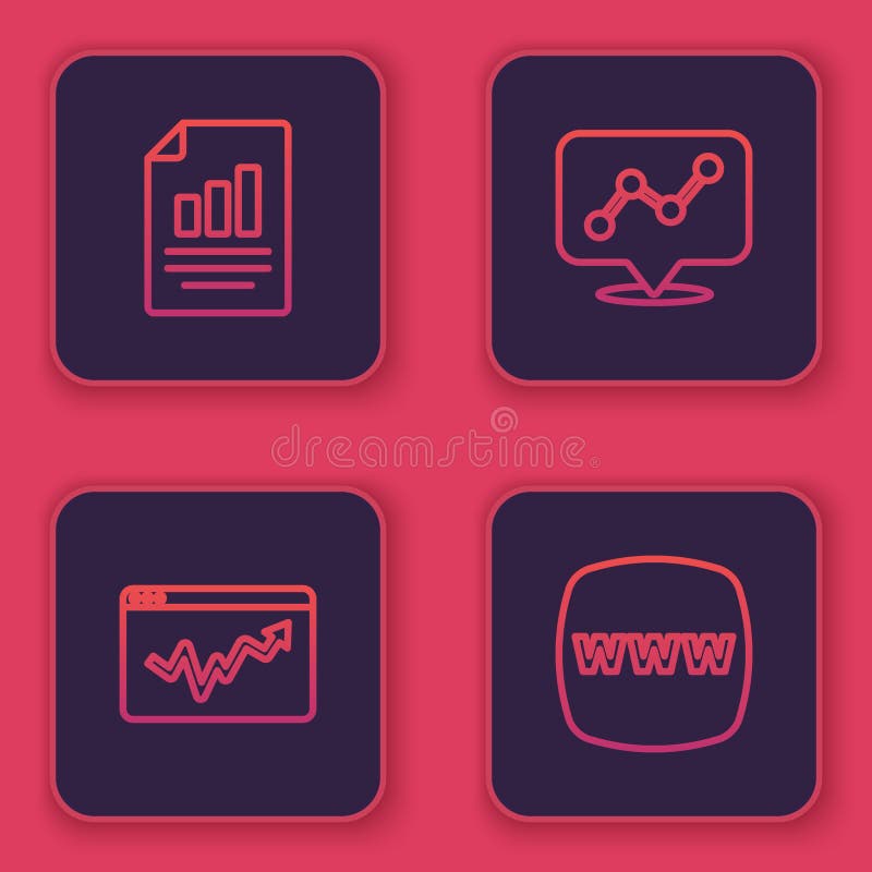 Set Line Document with Graph Chart, Graph Infographic, and Website ... Set Line Document with Graph Chart, Graph Infographic, and Website ...