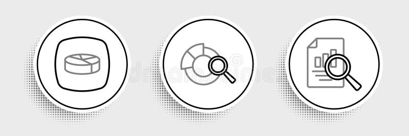 Set Line Document with Graph Chart, Pie Infographic and Search Data ... Set Line Document with Graph Chart, Pie Infographic and Search Data ...