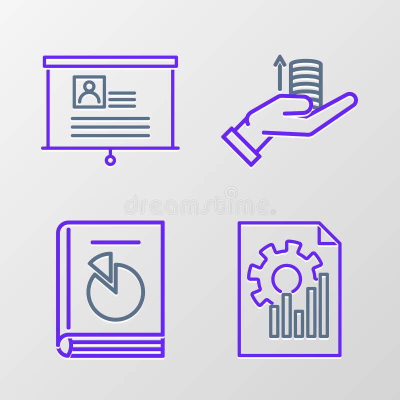Set Line Document with Graph Chart, User Manual, Money on Hand and ...