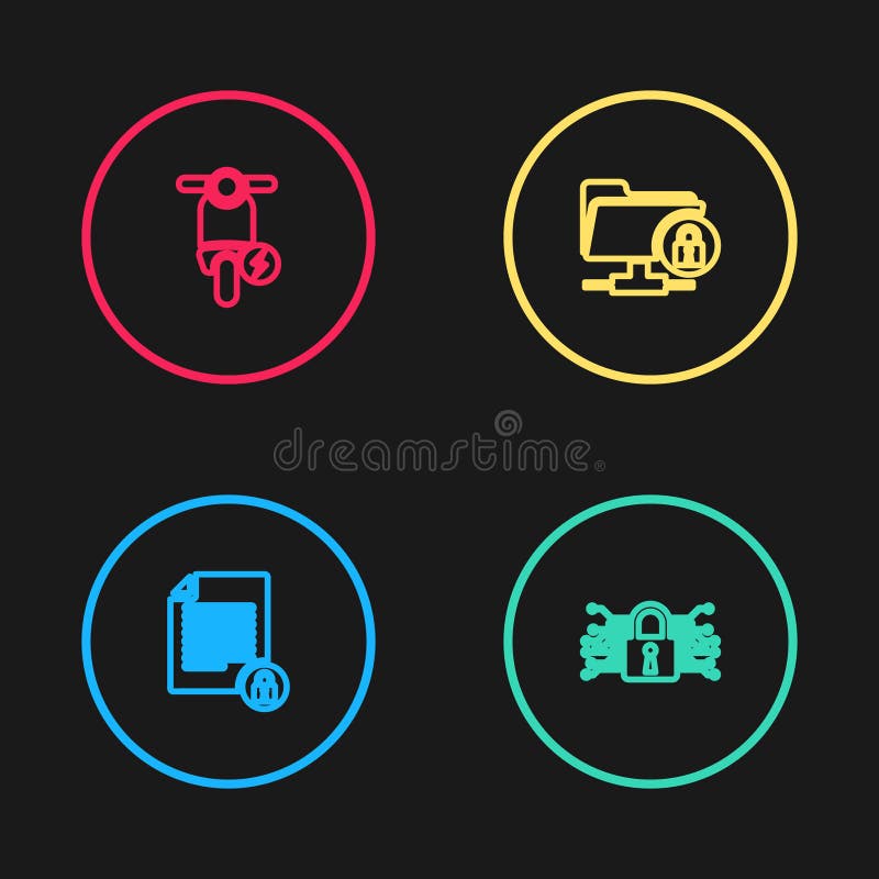 Set Line Document and Lock, Cyber Security, FTP Folder and Electric ... Set Line Document and Lock, Cyber Security, FTP Folder and Electric ...