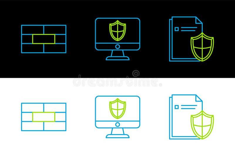 Set Line Document Protection Concept, Bricks and Computer Monitor and ... Set Line Document Protection Concept, Bricks and Computer Monitor and ...