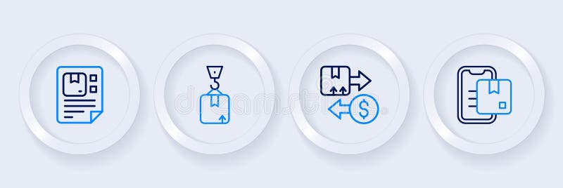 Set Line Document Tracking Marker, Tax Cardboard Box, Crane with and ...
