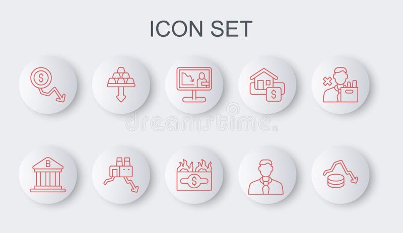 Set Line Dollar Rate Decrease, Bank Building, Global Economic Crisis ...