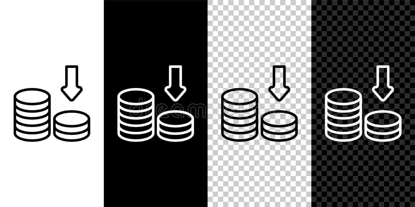 Black Cost Reduction Icon Isolated on Transparent Background. Vector Illustration Stock Vector ...