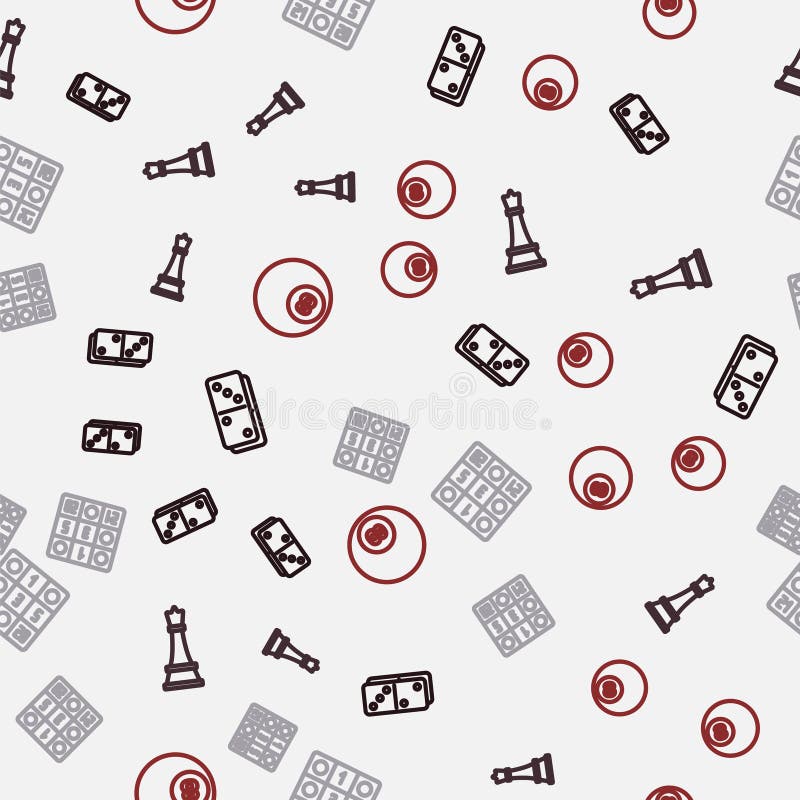 Set Line Domino, Chess, Bingo Card and Billiard Pool Snooker Ball on ...