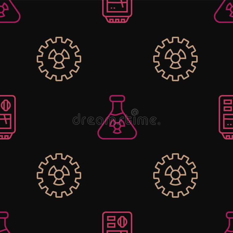 Set Line Dosimeter, Radioactive and Test Tube Radiation on Seamless ...