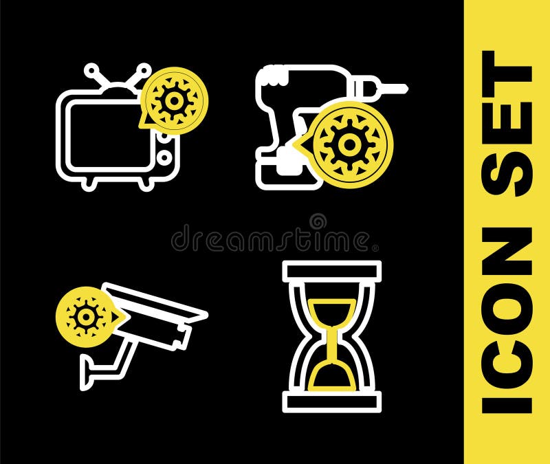 Set Line Drill Machine Setting, Old Hourglass with Sand, Security ...