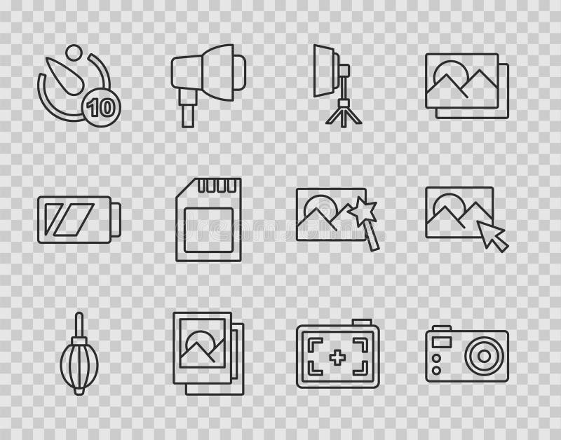 Set Line Dust Blower, Photo Camera, Softbox Light, Frame, Camera Timer ...