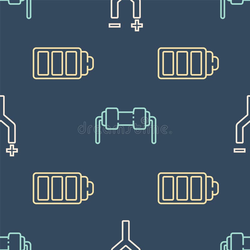 Set Line Electric Cable, Battery Charge Level Indicator and Resistor ...