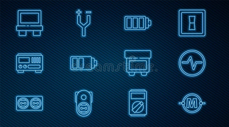 Set Line Electric Circuit Scheme, Battery Charge Level Indicator ...