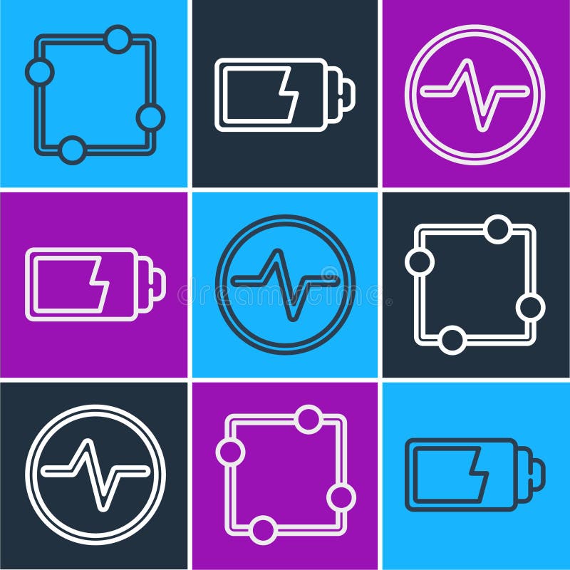 Set Line Electric Circuit Scheme, Electric Circuit Scheme and Battery ...