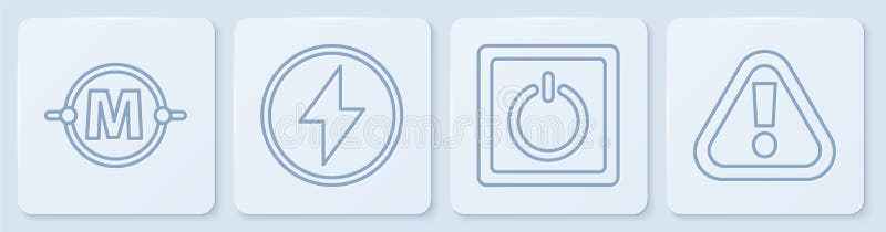 Set Line Electric Circuit Scheme, Electric Light Switch, Lightning Bolt ...
