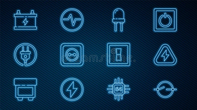 Set Line Electric Circuit Scheme, High Voltage, Light Emitting Diode ...