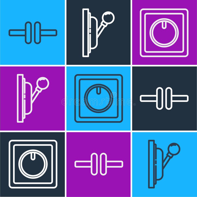Set Line Electric Circuit Scheme, Electric Light Switch and Electrical ...