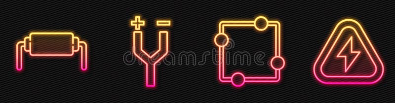 Voltage Neon Light Alphabet, Realistic Extra Glowing Font Stock Vector ...