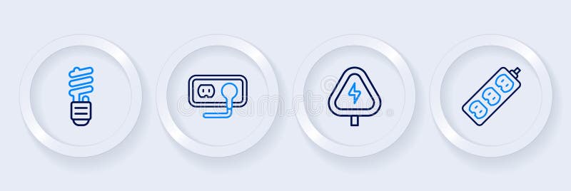 Set Line Electric Extension, High Voltage, Electrical Outlet and LED ...