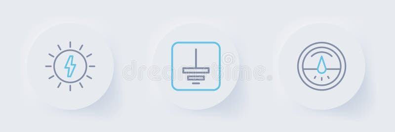 Set Line Electric Meter, Electrical Symbol Ground and Solar Energy ...