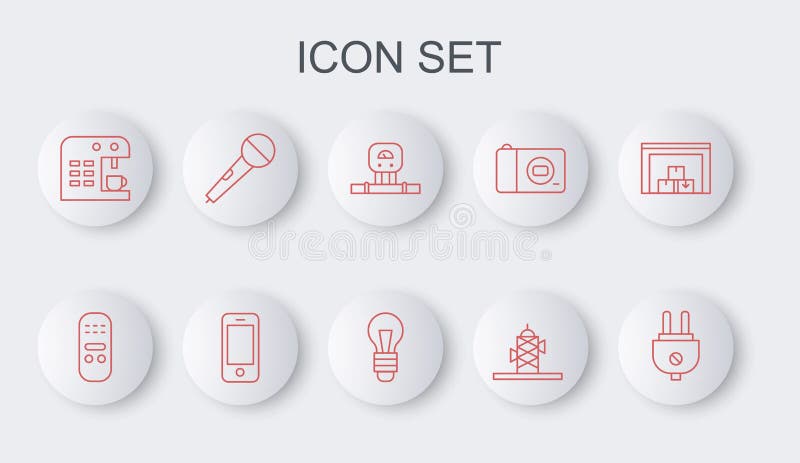 Set Line Electric Plug, Remote Control, Smart Sensor, Antenna, Coffee ...