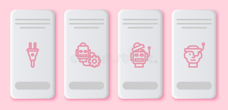 Set Line Electric Plug, Robot Setting, and Smart Glasses. White ... Set Line Electric Plug, Robot Setting, and Smart Glasses. White ...