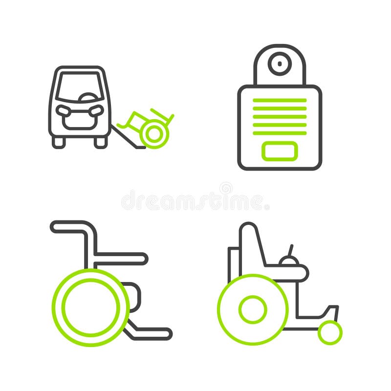 Set Line Electric Wheelchair, Wheelchair, Intercom and Disabled Car ...