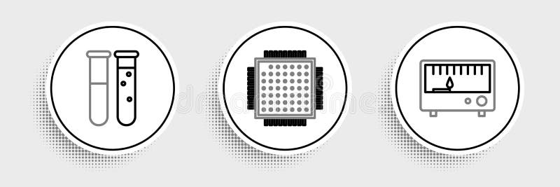 Set Line Electrical Measuring Instruments, Test Tube and Flask Chemical ...