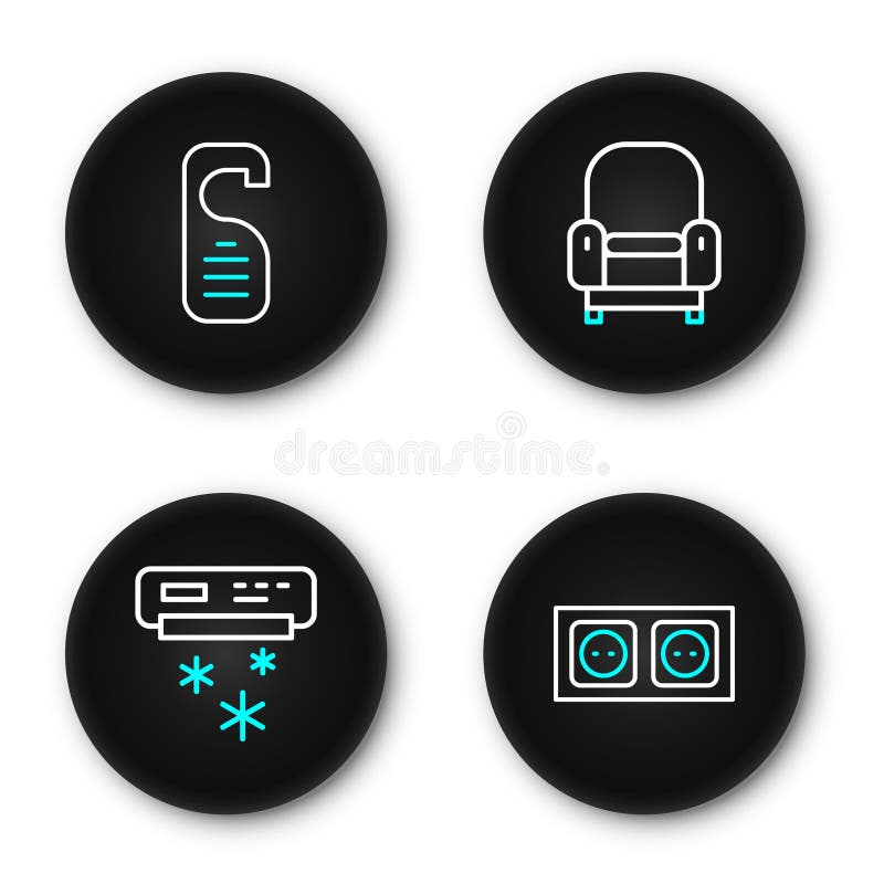 Set Line Electrical Outlet, Air Conditioner, Armchair and Please Do Not ...