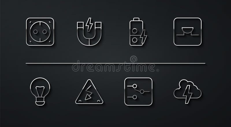 Set Line Electrical Outlet, Creative Lamp Light Idea, Buzzer in ...