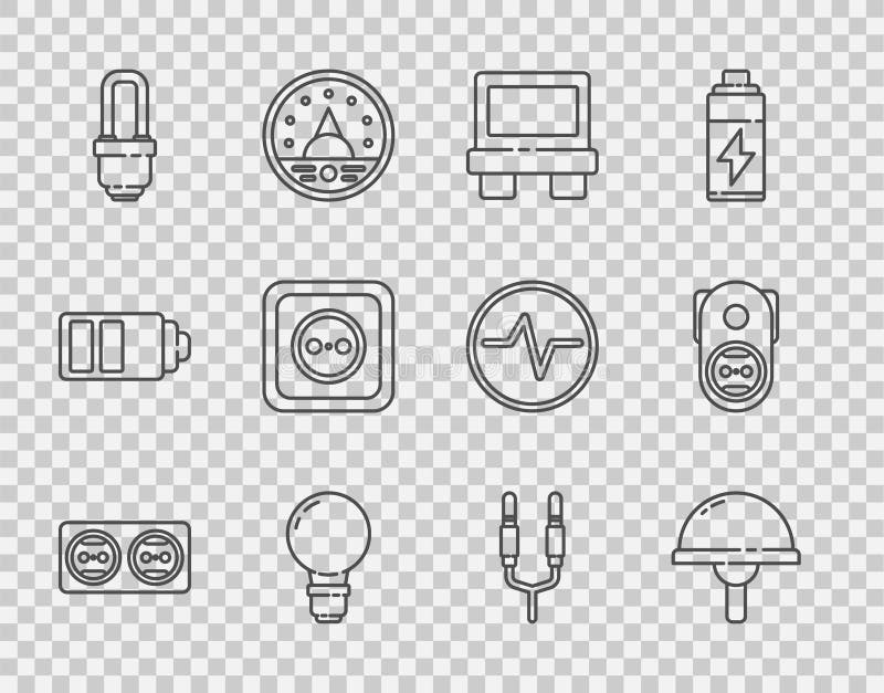 Set Line Electrical Outlet, Light Emitting Diode, Fuse, Bulb with ...