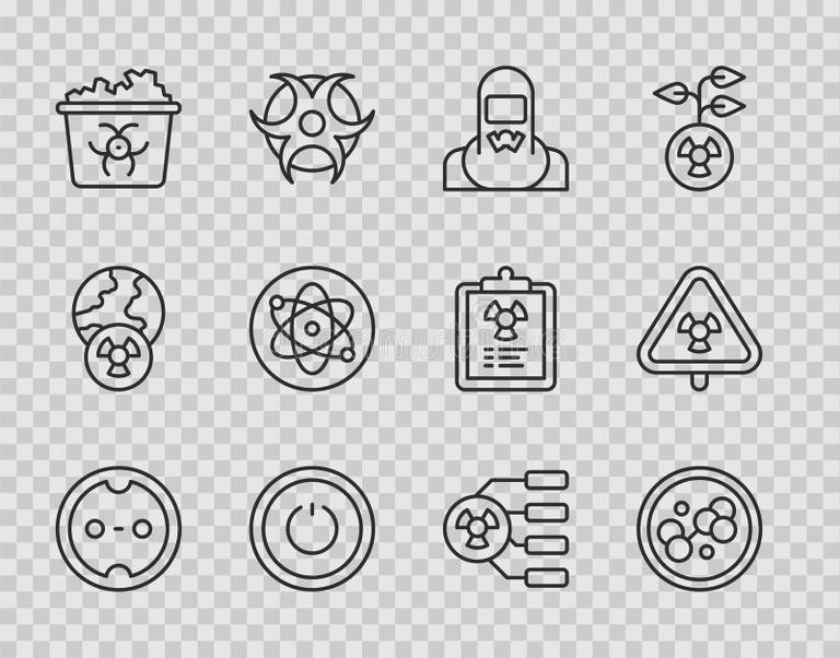 Set Line Electrical Outlet, Molecule, Nuclear Reactor Worker, Power ...