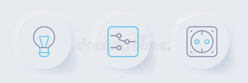 Set Line Electrical Outlet, Switch in Electronic Circuit and Creative ...