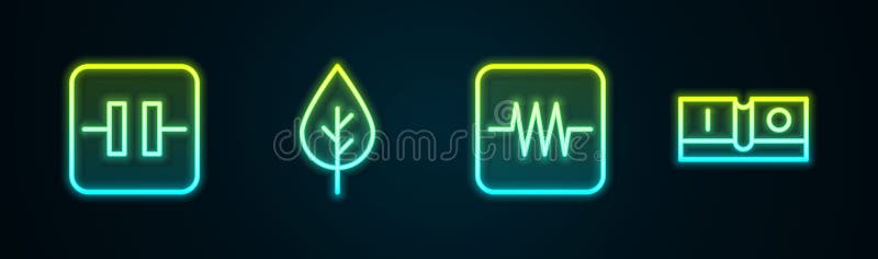 Set Line Electrolytic Capacitor, Leaf Eco Symbol, Resistor in ...