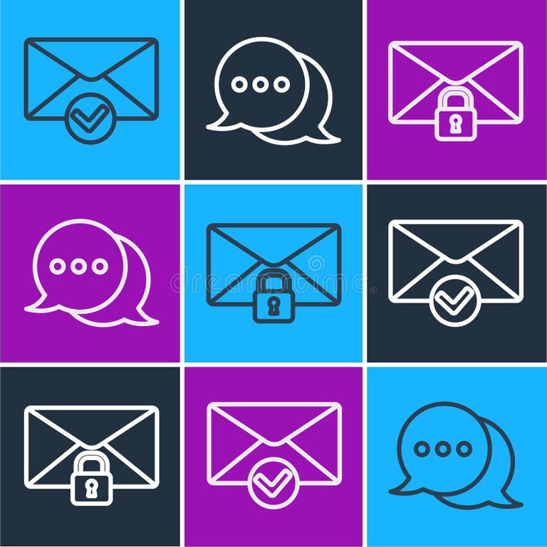 Set Line Envelope and Check Mark, Mail Message Lock Password and Speech ...