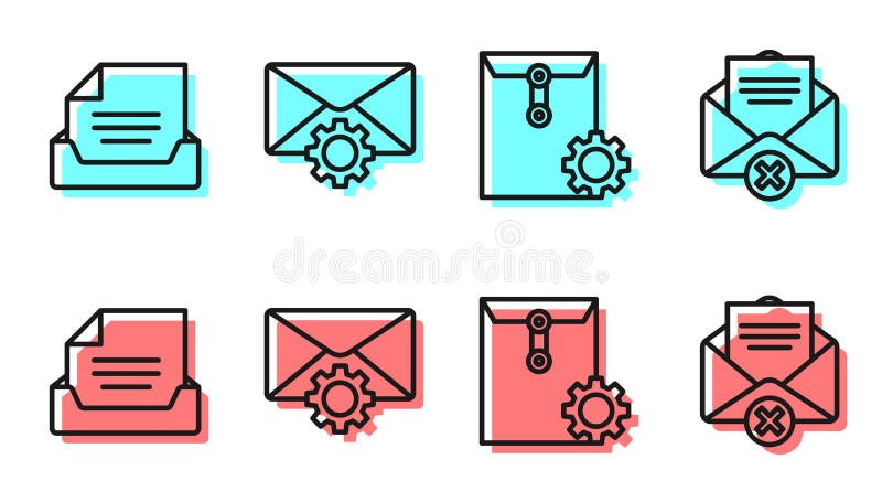 Set Line Envelope Setting, Drawer with Document, Envelope Setting and ... Set Line Envelope Setting, Drawer with Document, Envelope Setting and ...