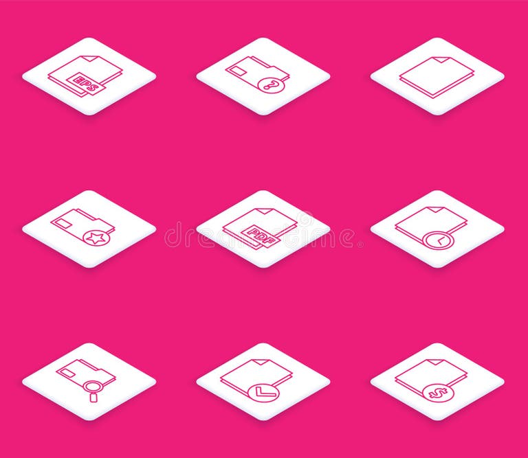 Set Line EPS File Document, Unknown Folder, Document, with Star, PDF ...