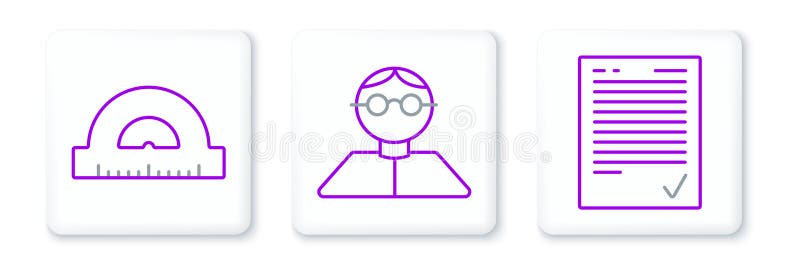 Set Line Exam Sheet with Check Mark, Protractor Grid for Measuring ...