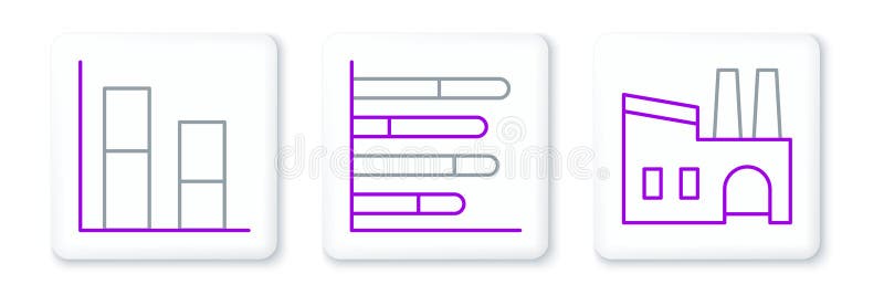 Set Line Factory, Graph, Chart, Diagram and Pie Infographic Icon ...