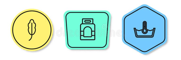 Set Line Feather, Laundry Detergent and Temperature Wash. Colored ...