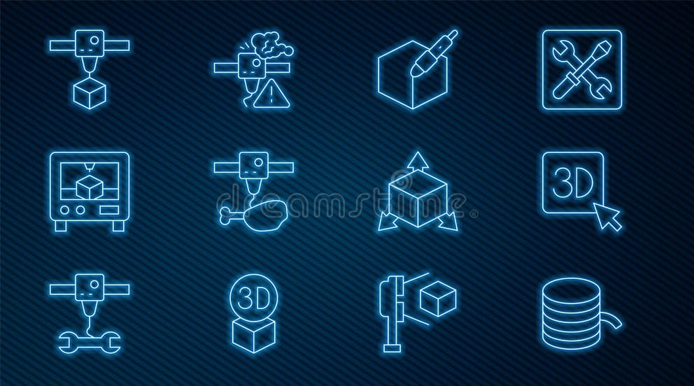 Set Line Filament for 3D Printer, 3d Pen Tool, Chicken Leg, Cube ...