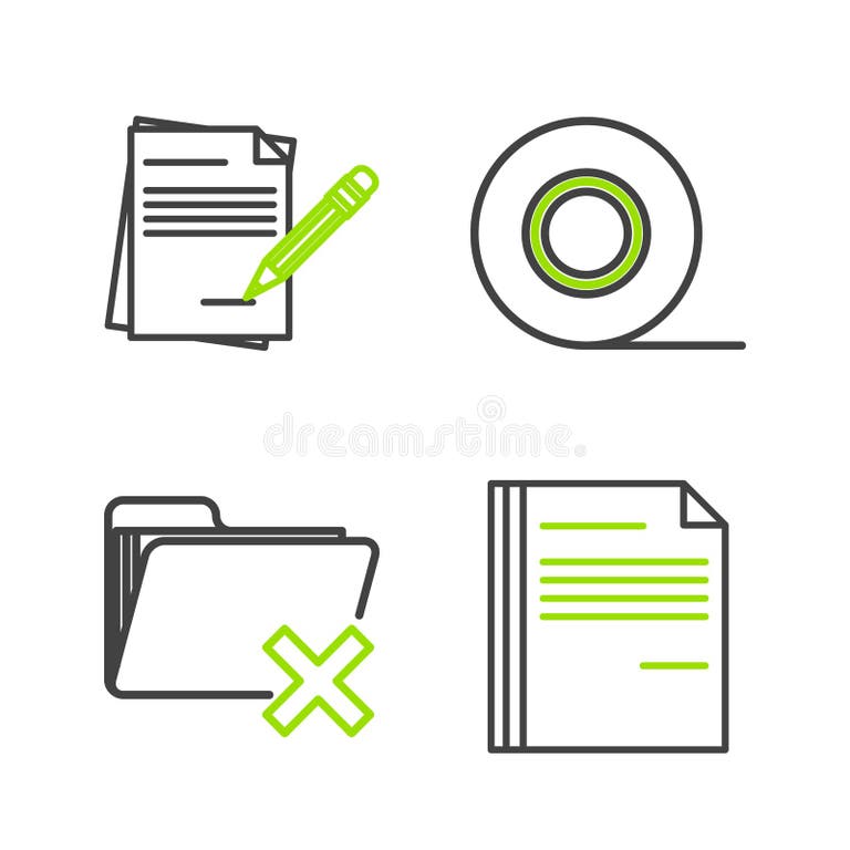 Set Line File Document, Delete Folder, Scotch and Blank Notebook and ...