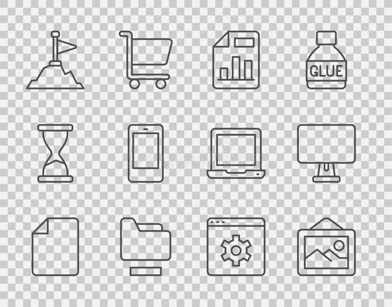 Set Line File Document, Picture Landscape, Document with Graph Chart ...
