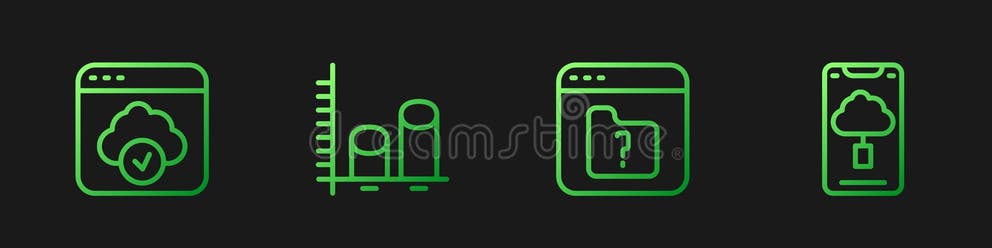 Set Line File Missing, Cloud Technology Data Transfer, Data Analysis and . Gradient Color Icons ...