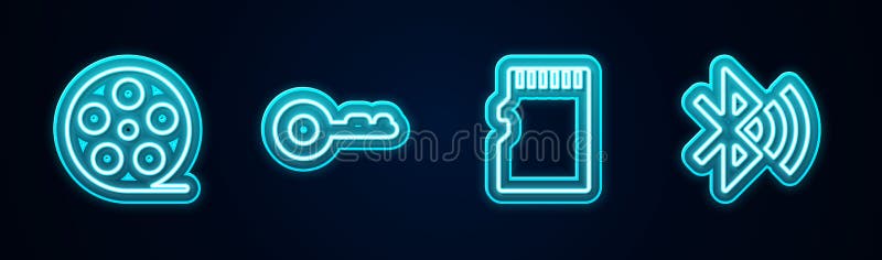 Set Line Film Reel, Key, Micro SD Memory Card and Bluetooth Connected ...