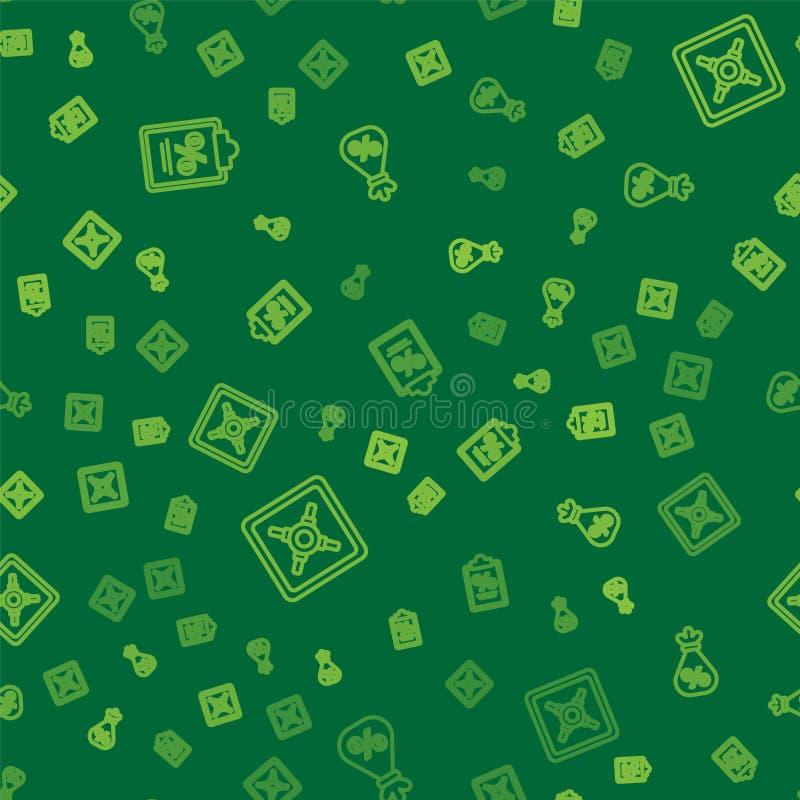 Set Line Finance Document, Safe and Money Bag with Percent on Seamless Pattern. Vector Stock ...