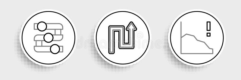 Set Line Financial Growth Decrease, Graph, Chart, Diagram and Arrow Icon. Vector Stock ...