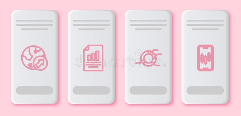 Set Line Financial Growth, Document with Graph Chart, Pie Infographic and Mobile Stock Trading ...