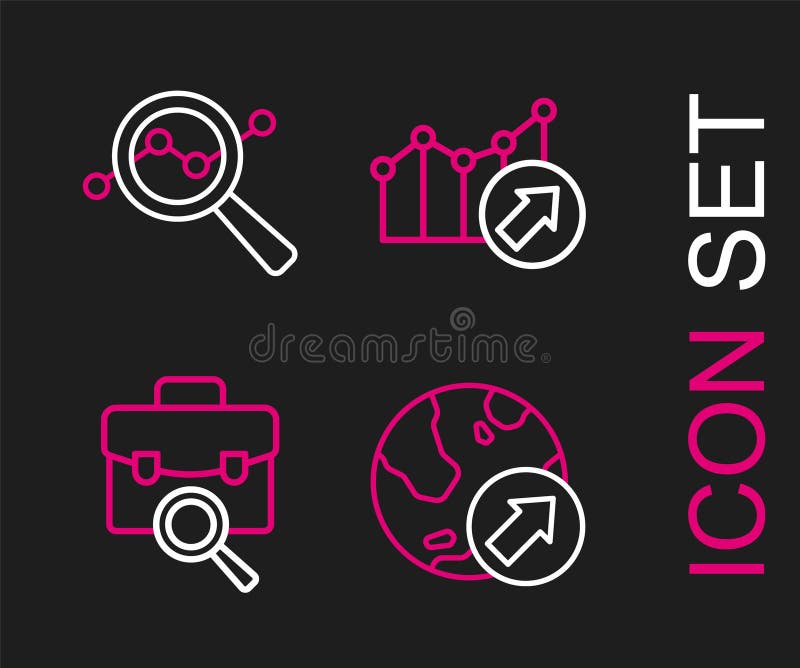 Set Line Financial Growth, Work Search, and Search Data Analysis Icon ... Set Line Financial Growth, Work Search, and Search Data Analysis Icon ...