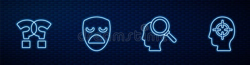 Set Line Finding a Problem, Question Mark, Drama Theatrical Mask and ...