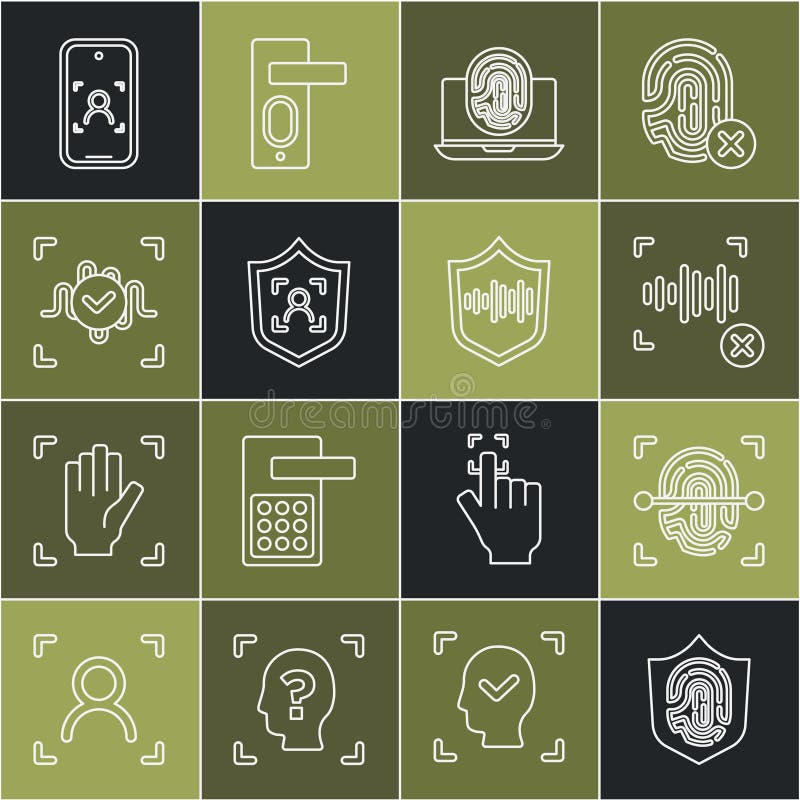 Set Line Fingerprint in Shield, Rejection Voice Recognition, Laptop ... Set Line Fingerprint in Shield, Rejection Voice Recognition, Laptop ...